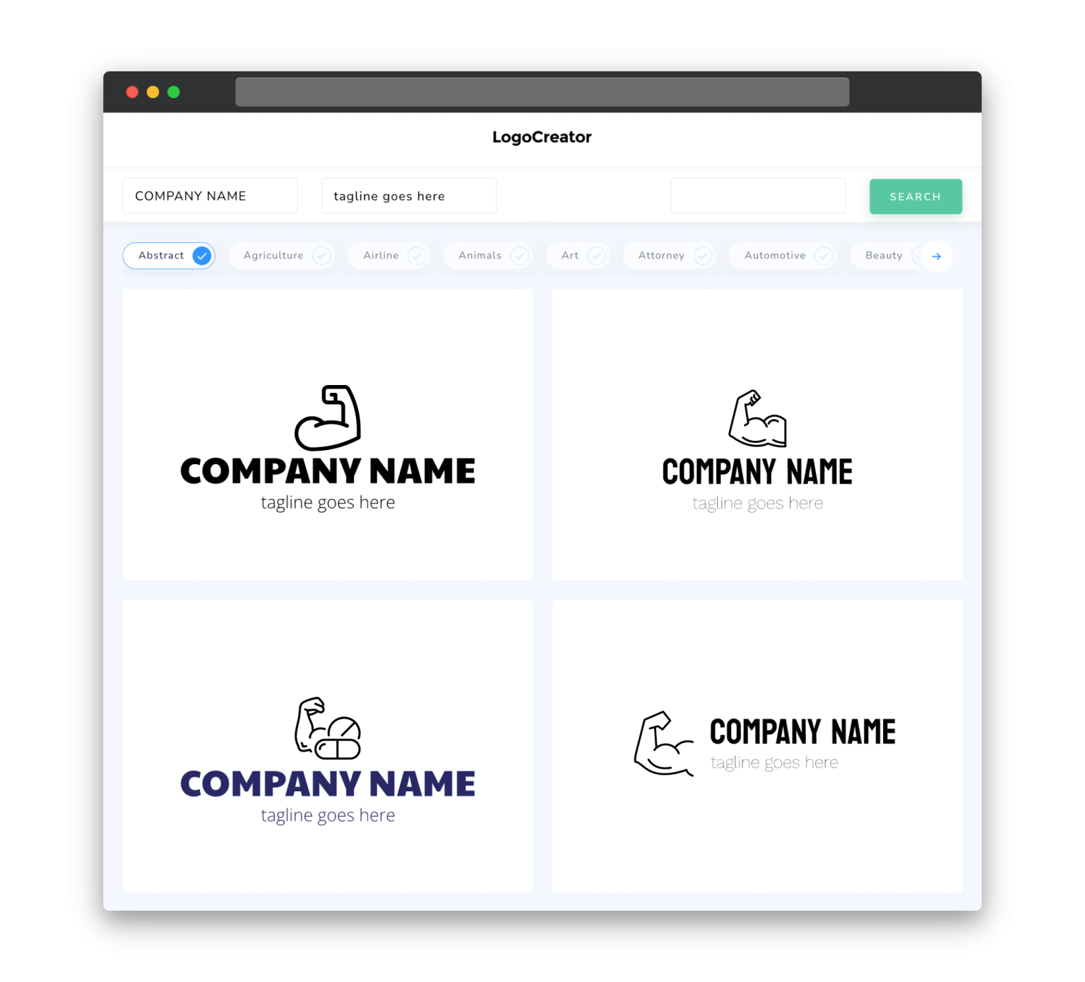 Biceps Logo Design: Create Your Own Biceps Logos