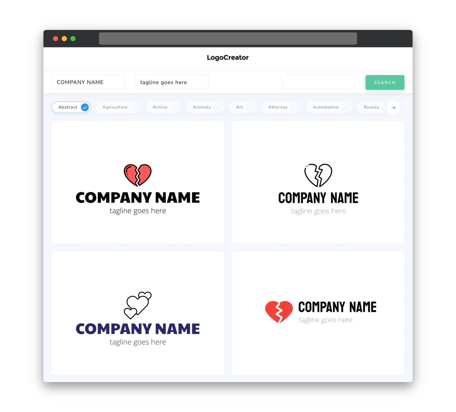 Broken Heart Logo Design: Create Your Own Broken Heart Logos
