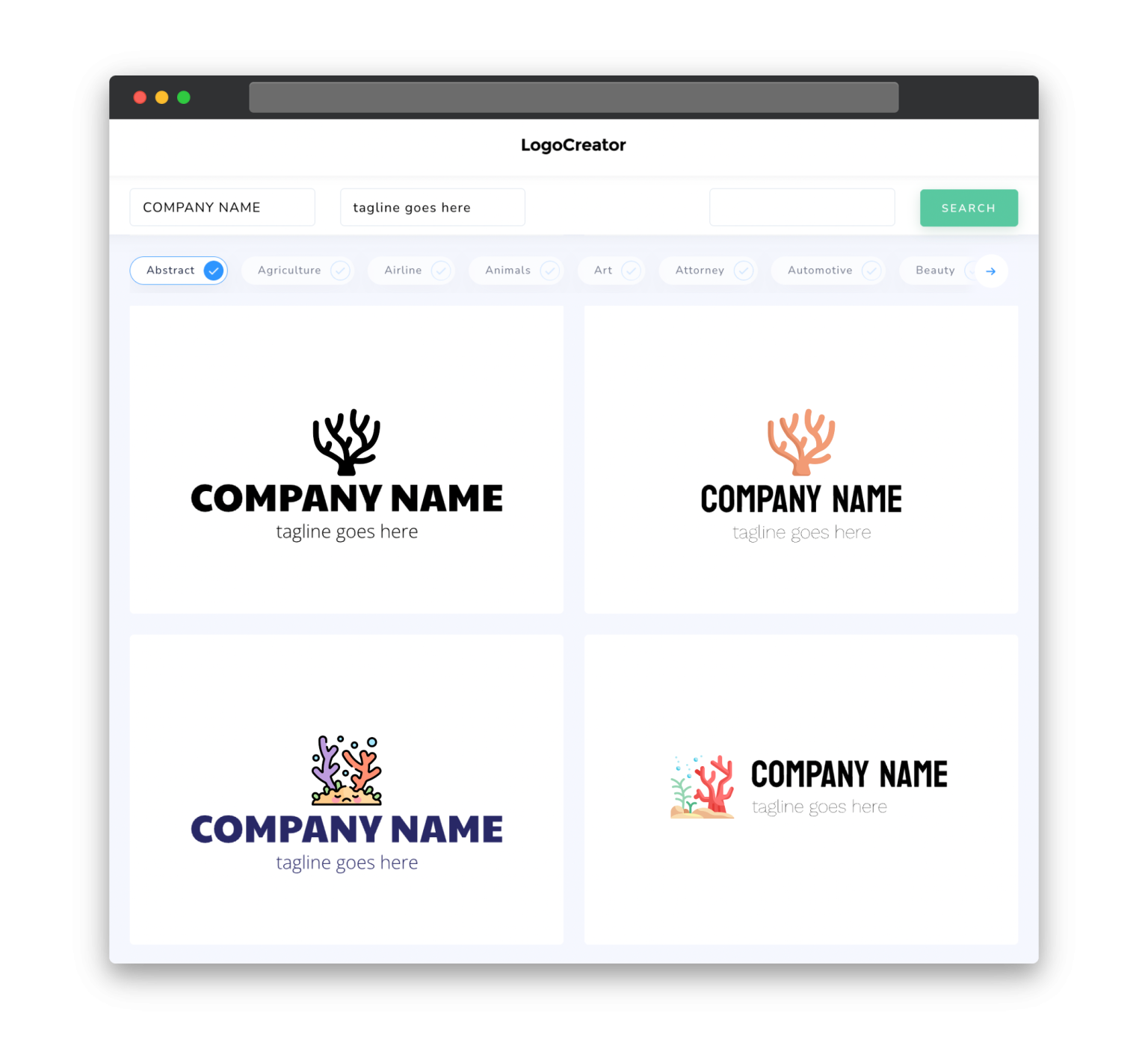 Coral Logo Design: Create Your Own Coral Logos