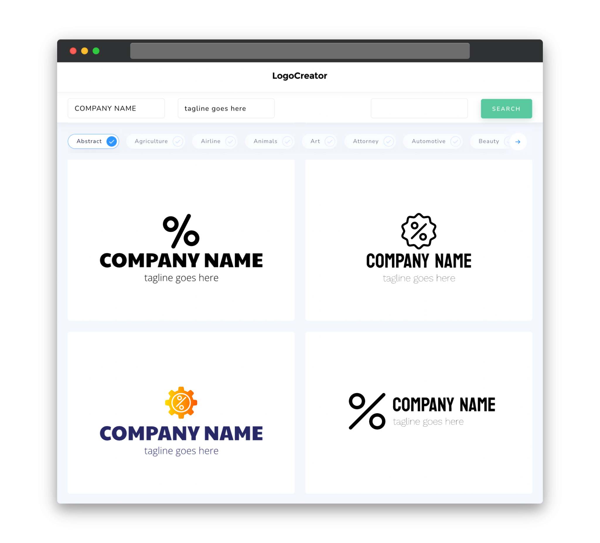 Percent Logo Design: Create Your Own Percent Logos